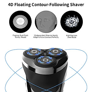 Mens Electric Razor, SIWIEY 4D Rechargeable Electric Shavers for Men with Pop-up Beard Trimmer, LCD Display, Child Lock, Wet & Dry Use, USB Charger Cordless Shavers for Men
