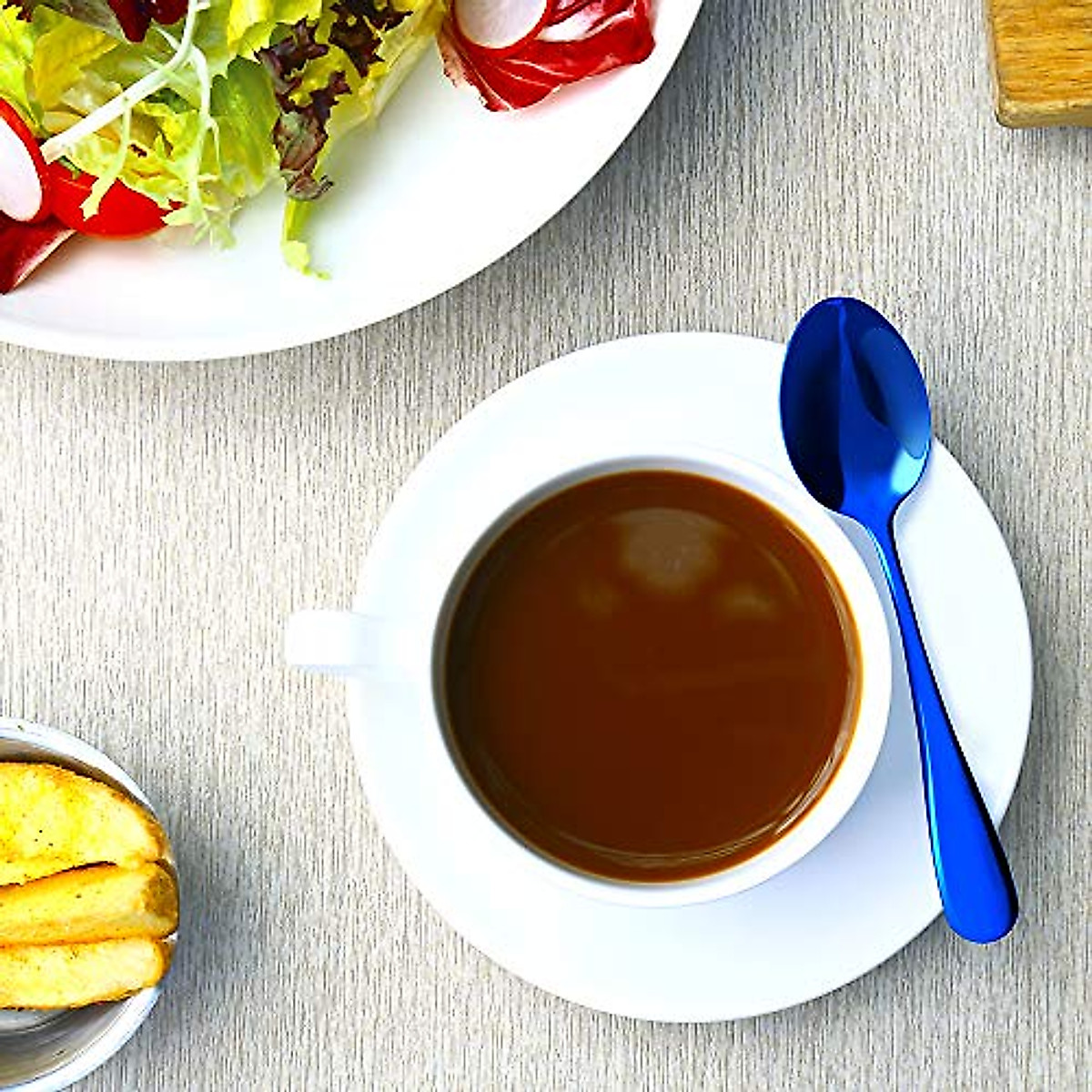 Blue Silverware Set&24-Piece Stainless Steel Flatware Service for 6, Mirror Finish Cutlery Set with Gift Box