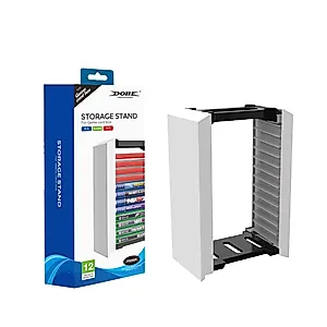HEATFUN PS5 Game Stand, Hard and Sturdy Storage Tower Compatible with PS4/PS5/Xbox series games - Up to 12 Games