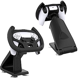 PS5 Gaming Racing Wheel, Meagadream Steering Wheel with4 Table Suction Cup for Sony PlayStation 5 Dualsense Controller (Controller Not Included)