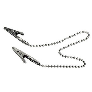 3PCS 12Inch Metal Beads Napkin Clip Chain Bib Holder Baby Elderly Adult Bib Clip Neck Strap Dental Ball Chain Clips Double-end Alligator Clip Clamp Neck Lanyard Strap