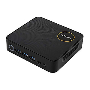 ECS Elitegroup Liva Z Windows 10 Pro Mini PC Computer Intel Celeron N3350 Dual-core, 4GB DDR3L/64GB eMMC, Type C Port, 4K@60Hz HDMI+mDP, Dual LAN, WiFi 5, Dual Displays, Black
