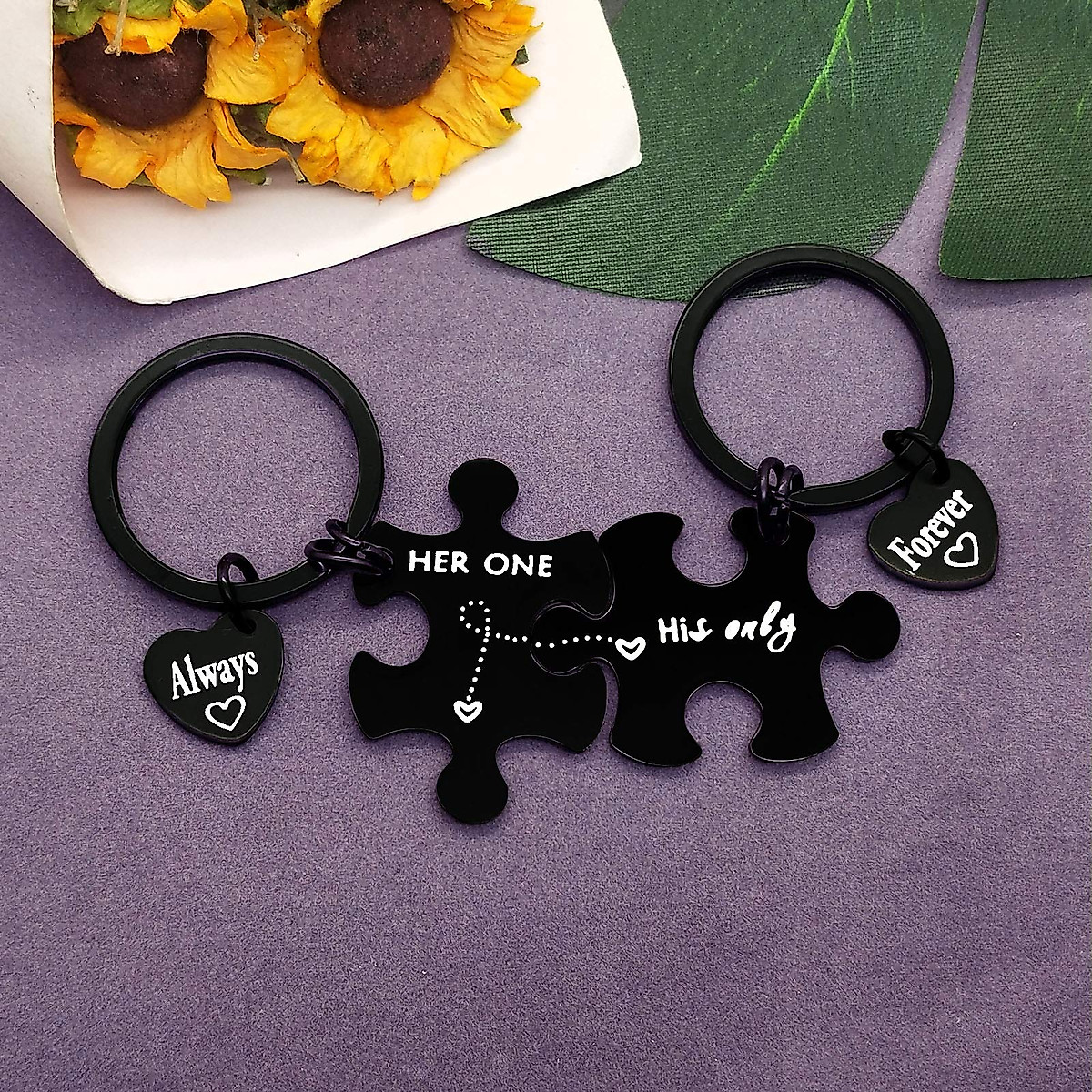 Vadaka Boyfriend Girlfriend Gift Keychain Couples Jewelry Couple Keychain Funny Couple Keyring for Him and Her Anniversary Valentine's Day Birthday Gifts for Husband Wife, His and Her Gifts