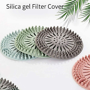 TFCFL 4 PCS Silicone Hair Stopper Shower Drain Strainer Hair Strainer for Bathroom, Bathtub, Laundry and Kitchen