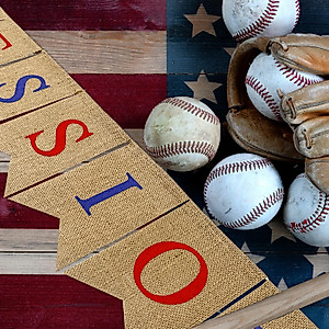 Doumeny Concessions Burlap Banner Baseball Bunting Garland Rustic Baseball Sports Garland Banner Sports Theme Party Banner Concessions Party Sign Banner for Birthday Baby Shower Sport Club Party Decor