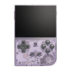 RG35XX 2024 New Updated Portable Game Console with 3.5 Inch IPS Screen Built-in 5470+ Games Linux System, Handheld Video Games Support Gamepad and HDMI TV Output, Retro Game Gift (Transparent Purple)