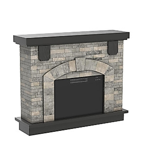 Cloud Mountain Electric Fireplace with Mantel, Tall Fire Place Heater Freestanding with Remote Control Timer LED Flame for Living Room Bedroom