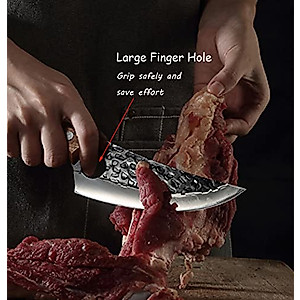 Kitory Meat Cleaver 6", Viking Knife Butcher Boning Knife Forged Fishing Fillet & Bait Knives, Full Tang Multipurpose Man Sharp Kitchen Chef Knife for Home, BBQ, Camping, Outdoor, Deboning, Survival