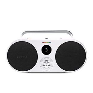 Polaroid P3 Music Player (Black) - Retro-Futuristic Boombox Wireless Bluetooth Speaker Rechargeable with Dual Stereo Pairing
