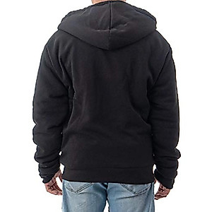 Jvini Men's Ultra Soft Sherpa Lined Hoodie - Full Zip-Up Fleece Sweatshirts 2X-Large Black