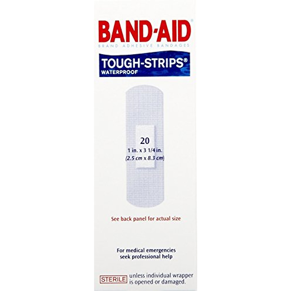 Band-Aid Brand Water Block Waterproof Tough Adhesive Bandages for Minor Cuts and Scrapes, All One Size, 20 Count (Pack of 1)