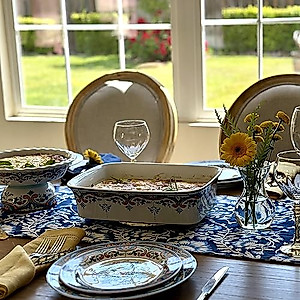 Euro Ceramica Zanzibar Collection 3-Piece Oven to Table Stoneware Casserole Dish Set, Deep Rectangular Lasagna Pans. Freezer to Oven to Table Safe - Bake and Serve.