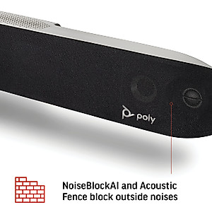 Poly - Studio X70 Video Bar + TC8 Touch Controller (Plantronics + Polycom) - Premium 4K Audio & Video Conferencing for Large Conference Rooms - Camera, Speakers, Mics - Works with Teams, Zoom & More