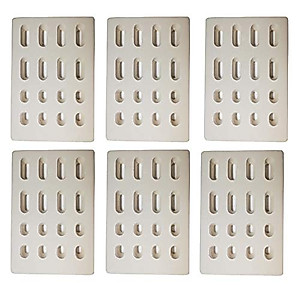 Homesicker 6-Pack Universal Replacement Heat Plate Flame Tamer, Ceramic Brick Flame Tamer, Ceramic Radiant Replacement for Galore Grand Turbo