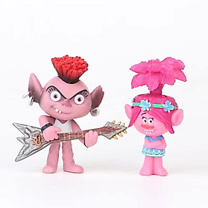 6 Pcs Trolls Toys for Girls,2.5-3.2 inch Troll Dolls-Troll Action Figure Toys-Mini Figure Collection Playset