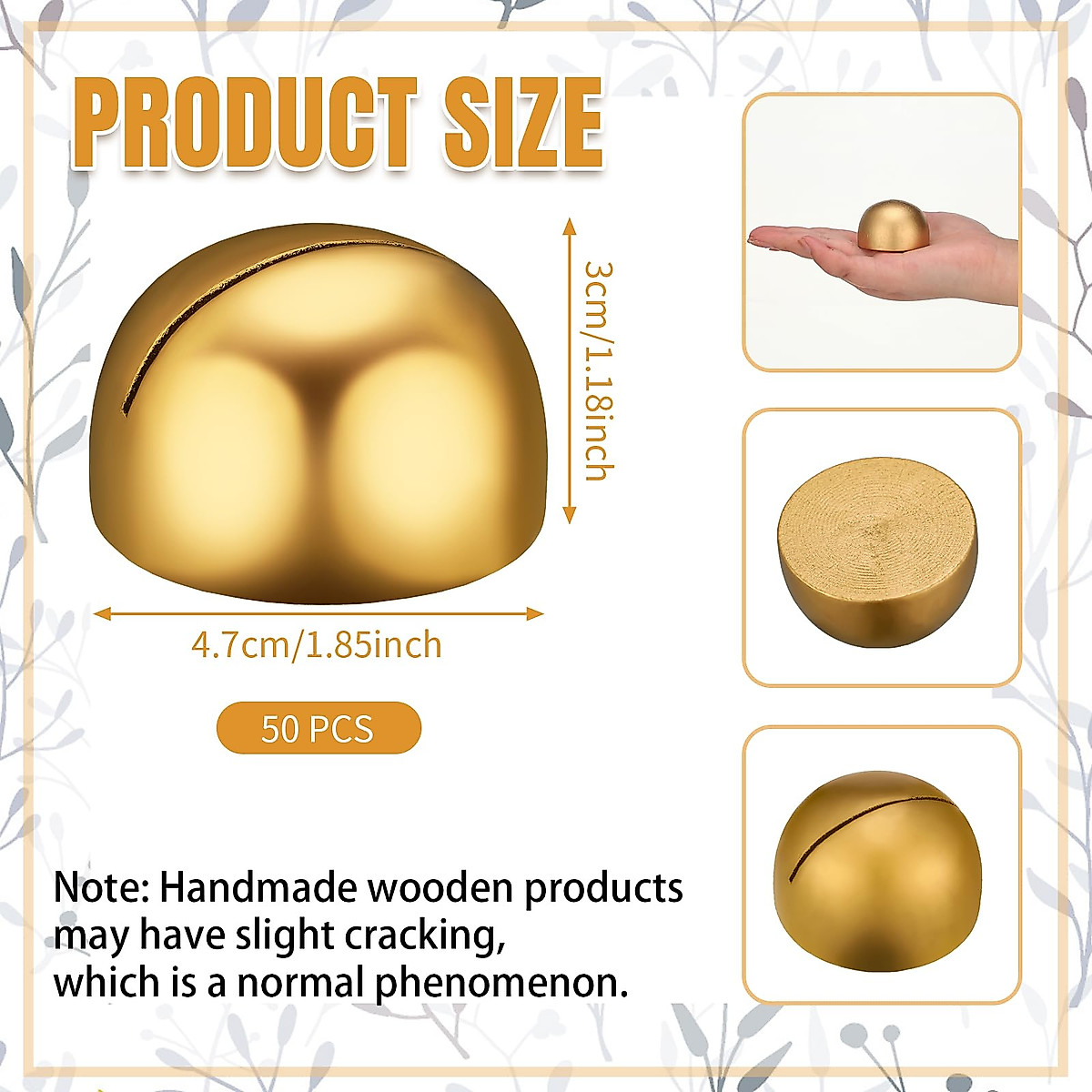 Geyoga 50 Pcs Gold Table Number Holder Round Table Number Stands Modern Place Card Holders Table Number Clips Table Number Holders for Wedding Reception Anniversary Birthday Party Banquet