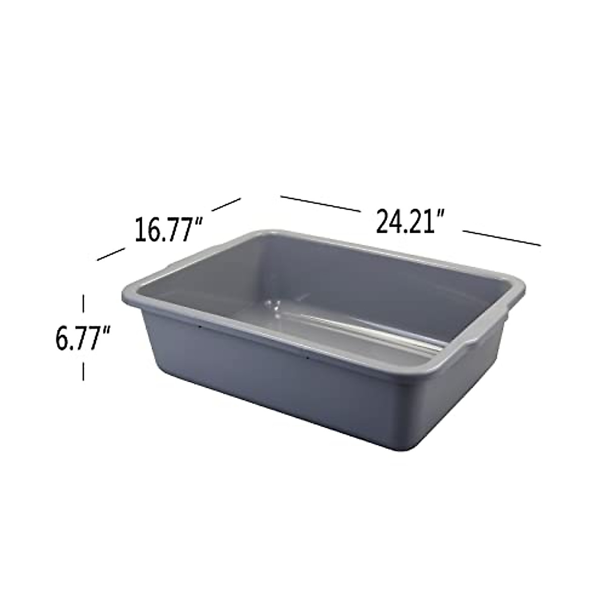 Qqbine 36 Quart Commercial Bus Tubs, Plastic Bus Box Dish Pan Basin, Gray, 4 Packs