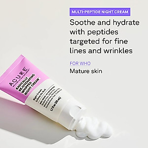 ACURE Radically Rejuvenating Whipped Night Cream - Anti-Aging Support, Multi-Peptides, Ferulic Acid & Vitamin C - Ultimate Night Repair, Hydrate and Rejuvenate - Vegan Plant Based-Infused - 1.7 Fl Oz