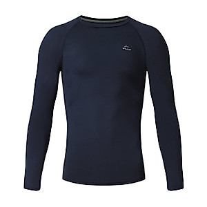 Willit Boys' Compression Shirts Youth Long Sleeve Football Undershirts Kids Baseball Quick Dry Baselayer Navy Blue L