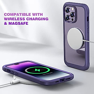 Diaclara Designed for iPhone 14 Pro Max Case 6.7 Inch with Screen Protector Touch Sensitive, [2023 Upgraded] 360 Full Body Bumper Cover+9H Glass Camera Lens Protector (Royal Purple)