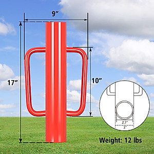 Gtongoko 12LB T Post Driver with Handles Heavy Duty Fence Post Driver Post Pounder for T-Posts，U Channel，Metal Post and Sign Post Pole Driver Tool,17 Inch Red