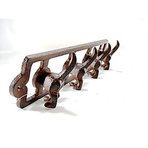 Cast Iron 4 Hook Dog Tail Key, Coat or Hat Rack