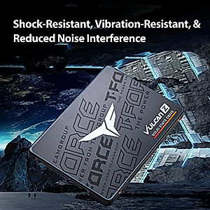 TEAMGROUP T-Force Vulcan Z 480GB SLC Cache 3D NAND TLC 2.5 Inch SATA III Internal Solid State Drive SSD (R/W Speed up to 540/470 MB/s) T253TZ480G0C101