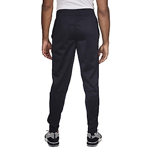 Spalding Mens Tricot Tapered Zipper Track Training Active Pants Jogger Sweatpants Black/Gravel Small