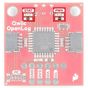 SparkFun Qwiic OpenLog Open-source datalogging Board Works over I2C Supports microSD FAT16/32 cards up to 32GB Configurable baud rates up to 115200bps Preprogrammed ATmega328 with Optiboot bootloader