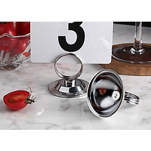New Star Foodservice 23398 Ring-Clip Table Number Holder/Number Stand/Place Card Holder, Set of 12, 1.5-Inch