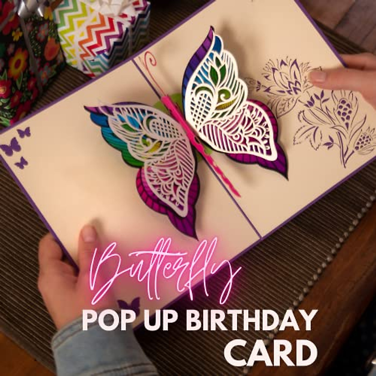 Butterfly Pop Up Birthday Card by DEVINE Popup Cards | Happy Wedding Anniversary Card for Husband Wife Boyfriend Girlfriend | Romantic Valentines 3D Cards for Her Him Mothers Day Gifts Mom Love Kids
