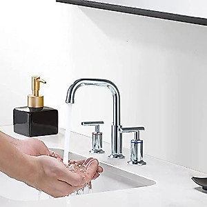 Bathroom Faucet, HOMELODY 2 Handles Bathroom Faucet Chrome, 8 inch Widespread Faucet for Bathroom Sink, 3 Hole Bathroom Sink Faucet Bath Sink Faucet with Pop Up Drain