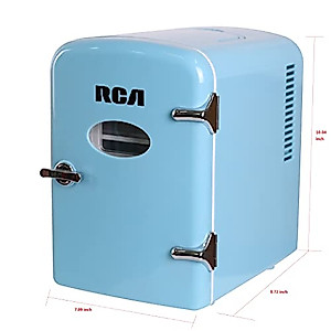 RCA RMIS129-BLUE Mini Retro 6 Can Beverage Refrigerator-Blue,0.14 cubic feet