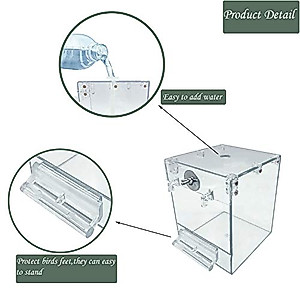 PINVNBY Acrylic Bird Bath Box,Parakeet No-Leakage Bathtub for Cage Hanging Tube Shower Box Cage Accessory with Water Injector & Balls Toys for Small Pet Birds Lovebirds Budgies Canary(6 Pcs)