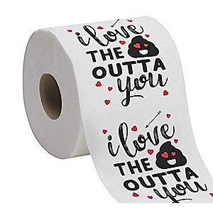 Funny Toilet Paper - Valentine's day gift - Birthday or Anniversary Gag Gifts, Romantic toilet paper bulk funny toilet paper roll - Bathroom gag gifts, Custom printed toilet paper