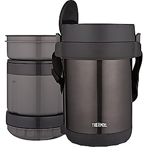 Thermos All-In-One Vacuum Insulated Stainless Steel Meal Carrier with Spoon, Smoke