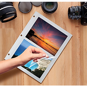 50 Count Photo Mounting Sheets, 11 x 9 Inches, Double-Sided, 3-Hole Punched, by Better Office Products, Refill Photo Album Sheets, Replacement Photo Album Sheets, Box of 50