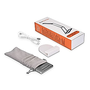 kwmobile Foldable LED Desk Lamp - Folding Portable USB Table Light with 3 Brightness Settings - for Home, Reading, Studying, Work, Travel - Anthracite