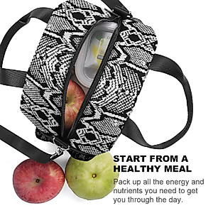 Snake Skin Lunch Bag, Lunch Box Portable Insulated Lunch Tote Bag, Thermal Cooler Bag for Women Work Outdoor