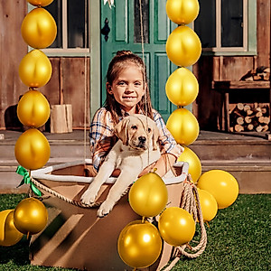 80 Pieces Needle Tail Balloons Latex Link Balloons Linking Needle Tail Balloons for Birthday Party Wedding Anniversary Graduation Arch Party Decorations (Gold,10 Inches)