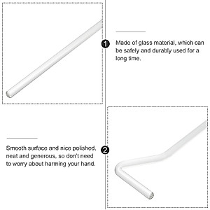 PartyKindom 4 Pcs L- Cell Culture Scraper, Glass Coating Rod Cell Spreaders, Reusable Cell Diffuser Tool for Laboratory Scientific Research Use, Diameter 6mm