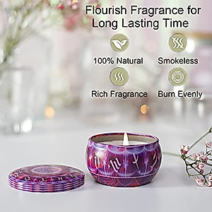 PEILIN 12 Constellations Scented Candles Gift Set 2.5oz Strong Fragrance Aromatherapy Candles Portable Travel Tin Jar Candles Gifts for Home Scented Decoration Birthday Valentine'sDay，Christmas