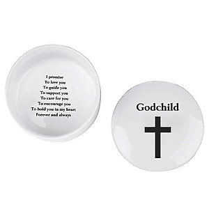 Baby Baptism/Dedication/Christening Keepsake Baptism Gift for Boy Girl from Godparents, Precious Moments Girl Boy With Praying Cross, Godchild, Baptism, Baby Shower, Godchild Christmas from Godmother