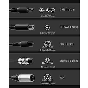 stio Universal Battery Charger for Razor, 29.4V 2A Power Supply 3Prong DC5.5-2.5/2.1 XLR Connector for Wheelchairs, Dirt Quad, Sports Mod 24V Lithium Battery Power Adapter