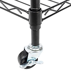 Knocbel Garment Rolling Rack Large Heavy Duty Closet Organizer with Adjustable Hanging Rod Shelf & Lockable Wheels, Black (2-Rods (35.4 x 17.7 x H70.9) inch)