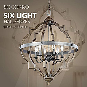 Sea Gull Lighting 5124906-846 Socorro Hall/Foyer Hanging Modern Fixture, Six - Light, White, Black, Silver