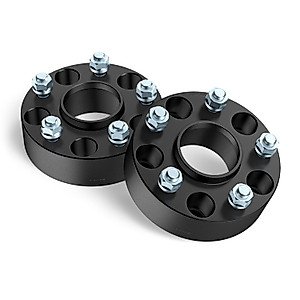 1.5 in StanceMagic Hubcentric 5x4.5 Wheel Spacers (70.5mm Bore, 1/2x20 Studs) Compatible with Ford Mustang Edge Crown Victoria Ranger Explorer, Lincoln Town Car Mark 7-Black 5x114.3 Adapters, 2 Pack