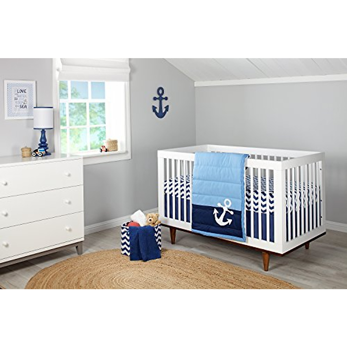 Little Love by NoJo Separates Collection Anchor Shaped Wall Art, Navy