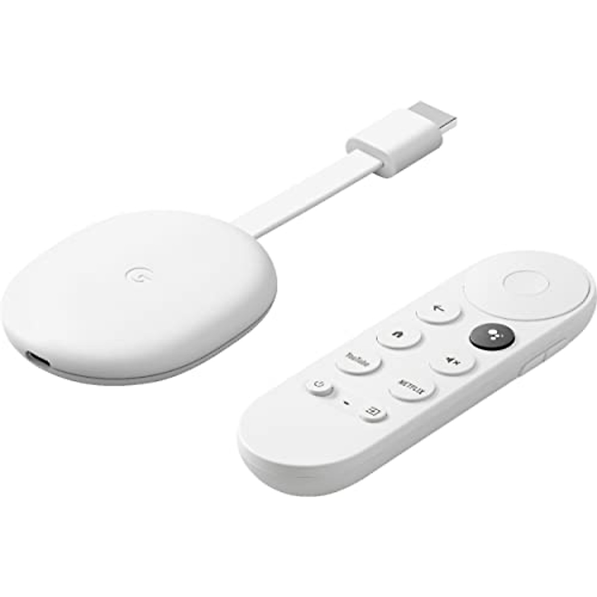 Google Chromecast with Google TV - Streaming Entertainment with Voice Search - Watch Movies, Shows, and Live TV in 4K HDR Streaming Media Player - Includes Pouch and Cleaning Cloth - Snow