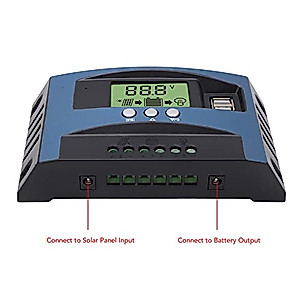 Solar Controller MPPT Charging 12V 24V Intelligent Identification LCD Display Solar Panel Regulator (30A (10A Discharge))